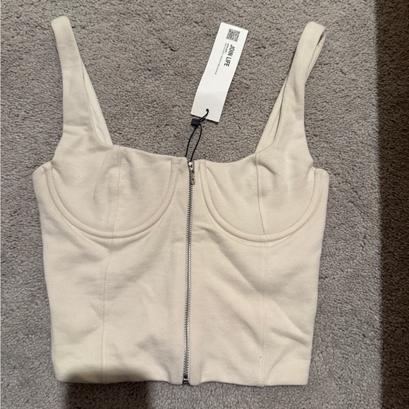 Zara | Tops | Zara Cream Bustier Bodysuit | Poshmark